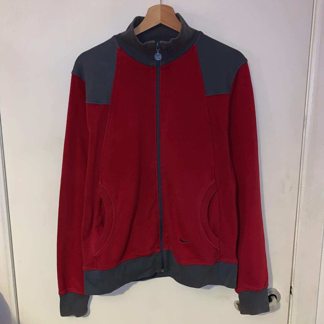 Nike Men's Red and Grey Jacket | Depop