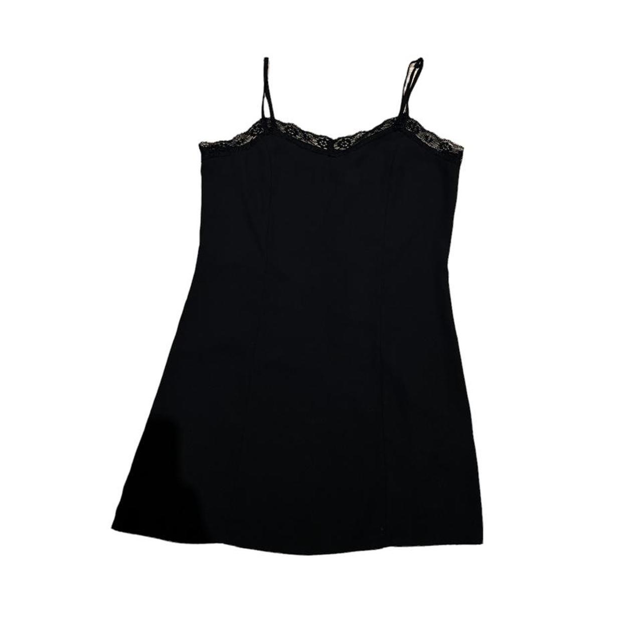 Black nighty mini dress with lace lining from H&M -... - Depop