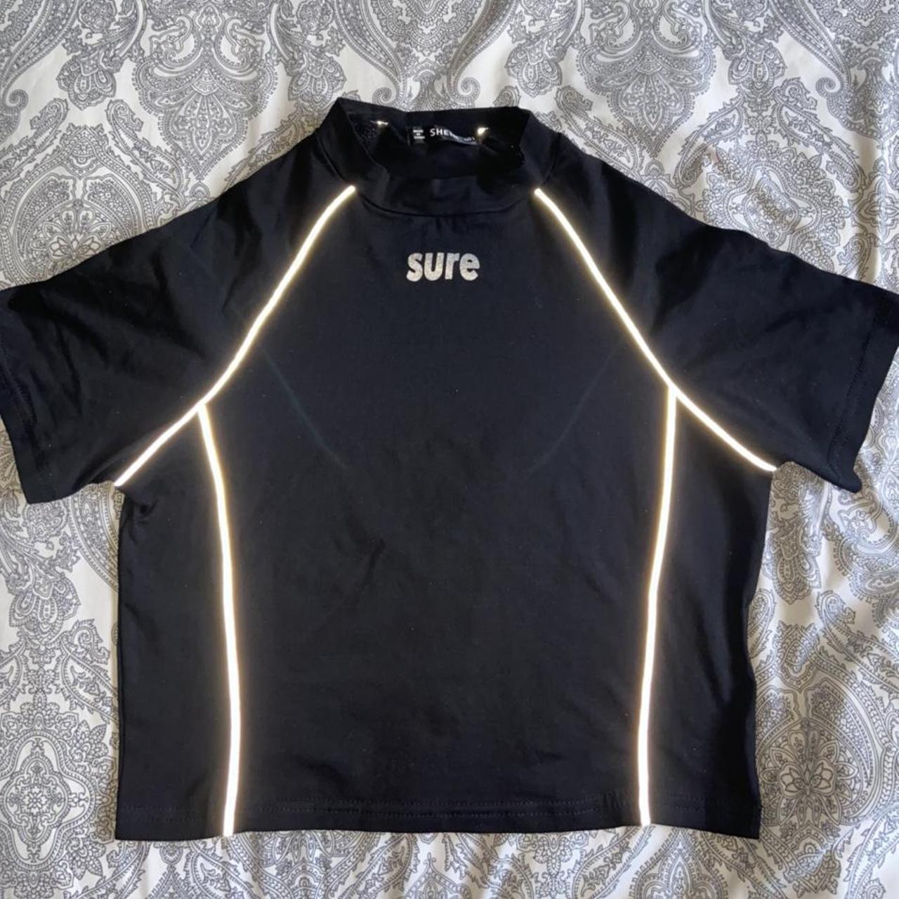 SHEIN REFLECTIVE CROP TOP Black crop top with... - Depop