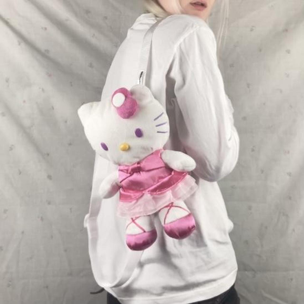 handmade reworked hello kitty plushie backpack!... - Depop