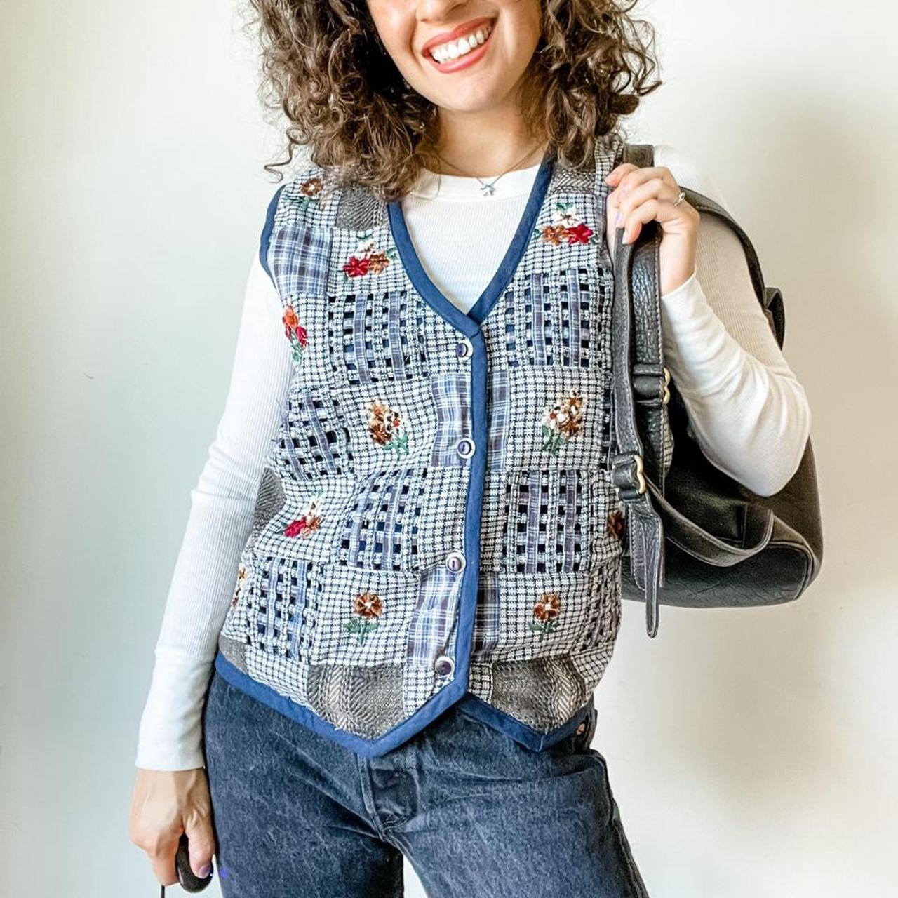 Adorable Grandma vest Patchwork quilted style... - Depop