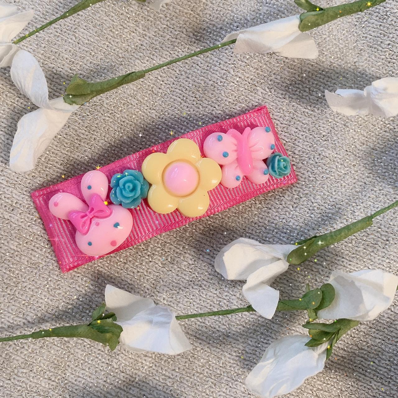 Cute hair clip Bright color scheme of hot pink,... - Depop