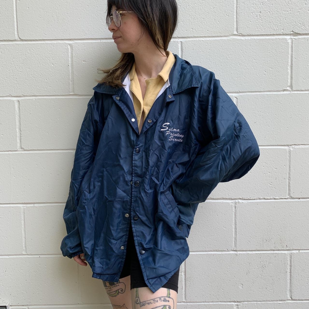 Super cool navy blue windbreaker, very lightweight.... - Depop