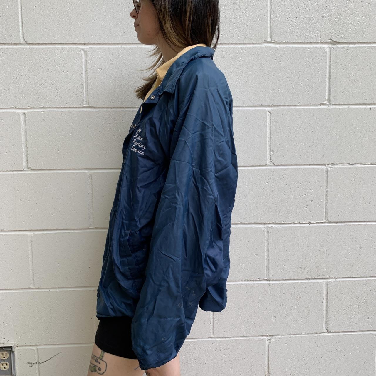 Super cool navy blue windbreaker, very lightweight.... - Depop
