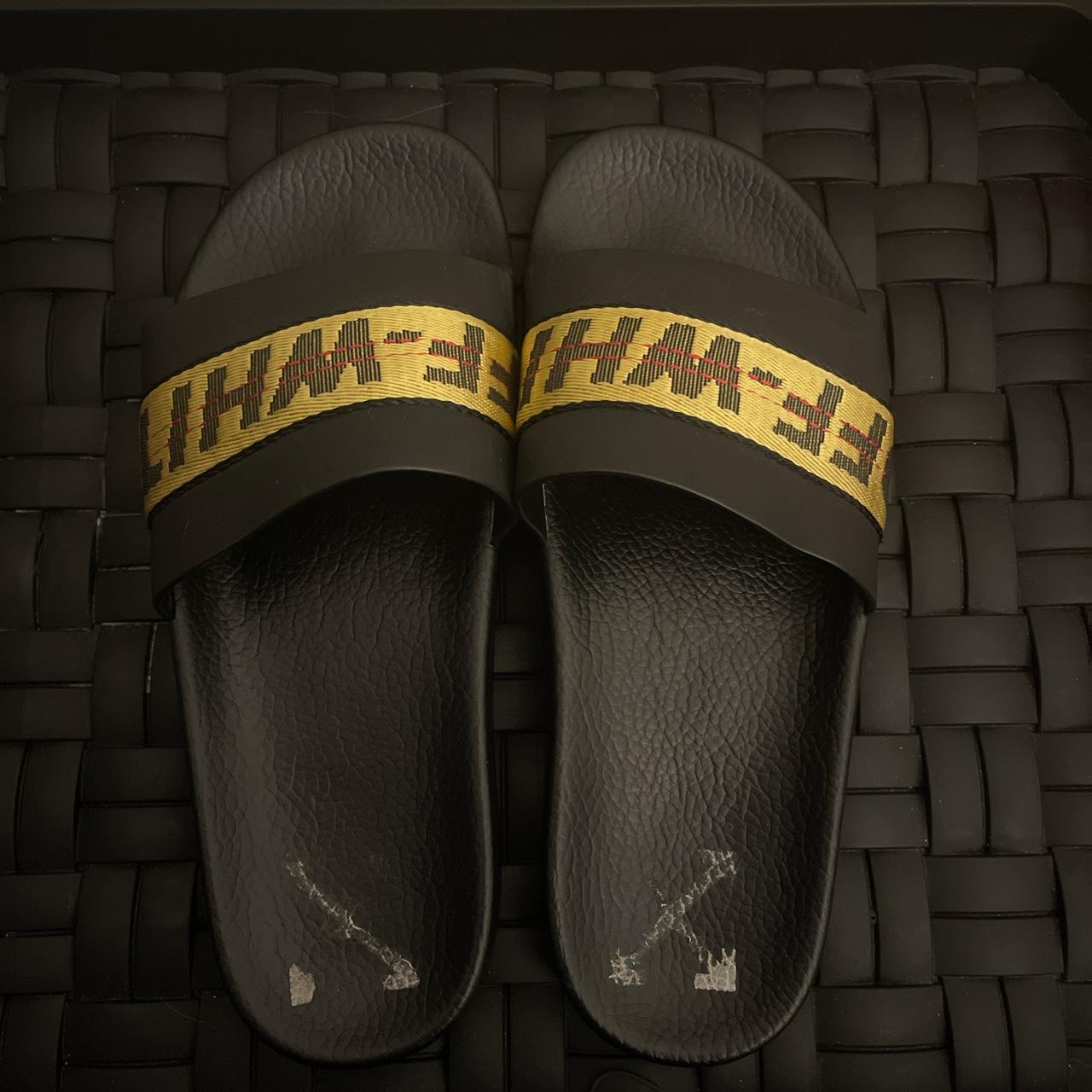 Off White Slides Size 40 #slides #offwhite #yellow... - Depop