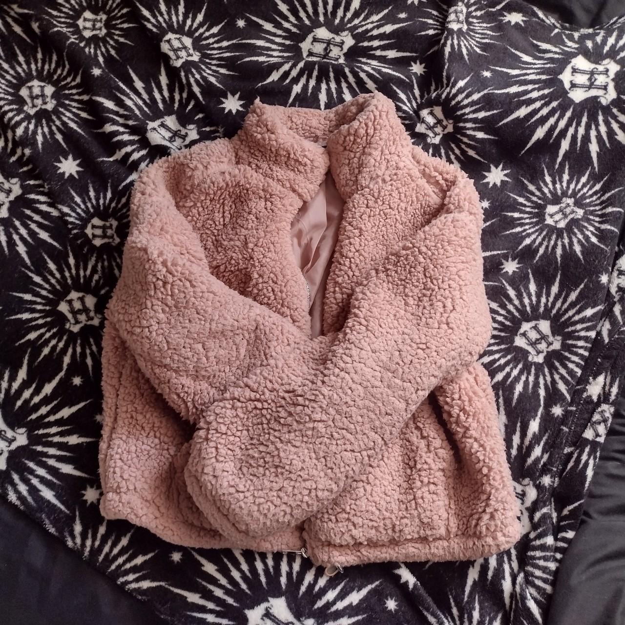 Teddy bear jacket New look Barely worn - Depop