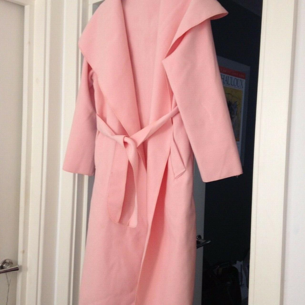 Made In Italy’ pink belted duster coat. Size... - Depop