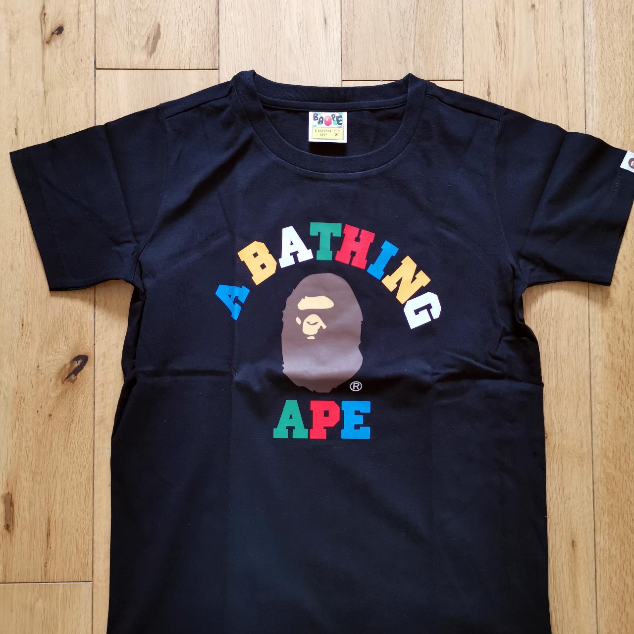 Womens BAPE A Bathing Ape MULTI COLOR TEXT COLLEGE... - Depop