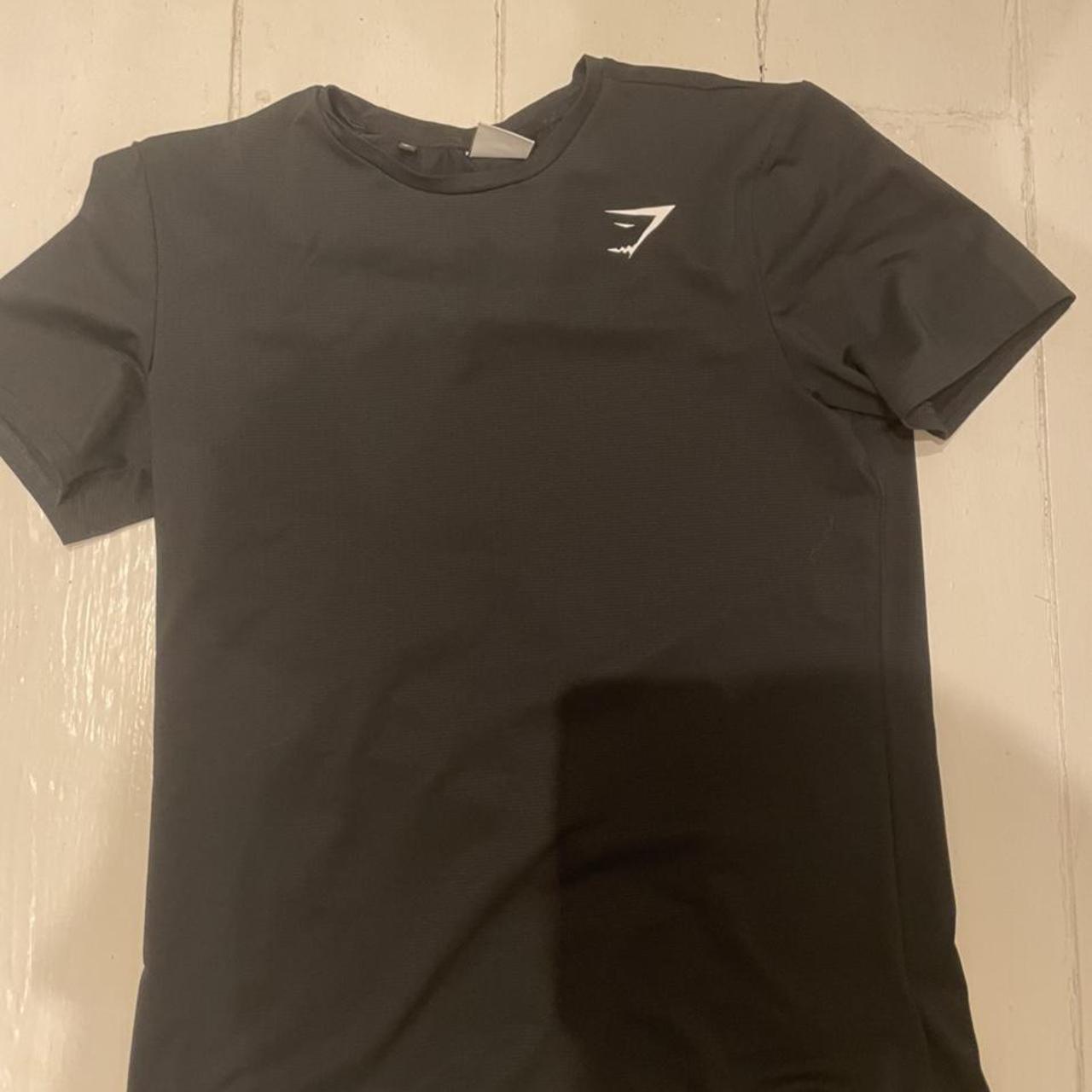 Worn once gymshark tee Size m regular fit Black... - Depop