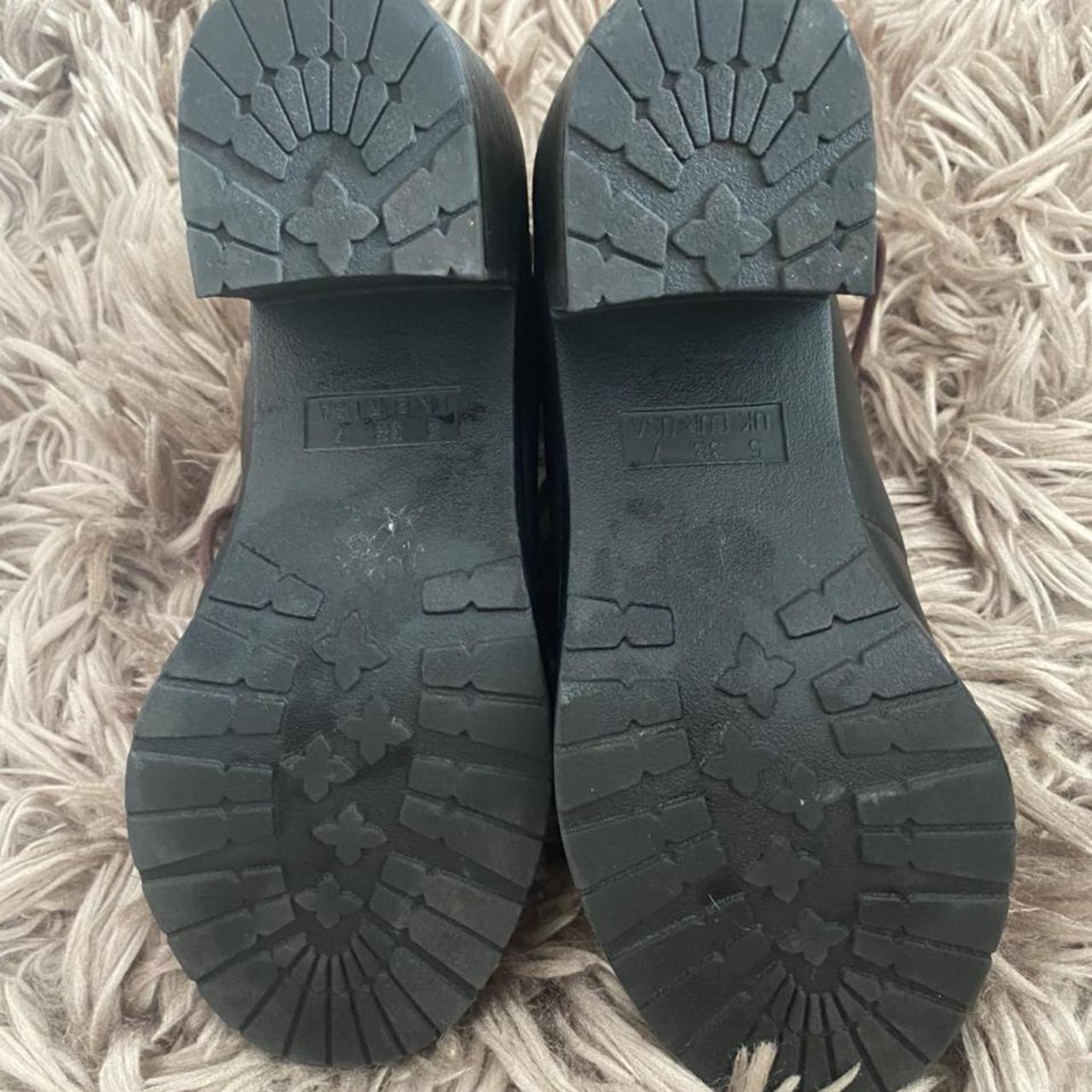 Primark Women's Burgundy and Black Boots | Depop