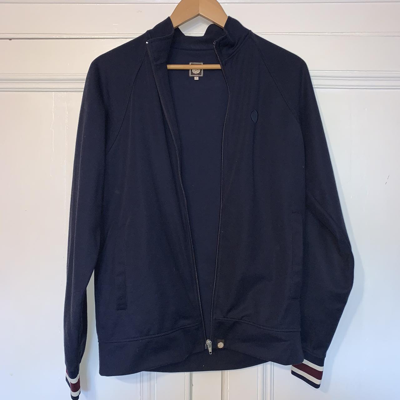 Navy Pretty Green Lightweight Zip Up Jacket Red... - Depop