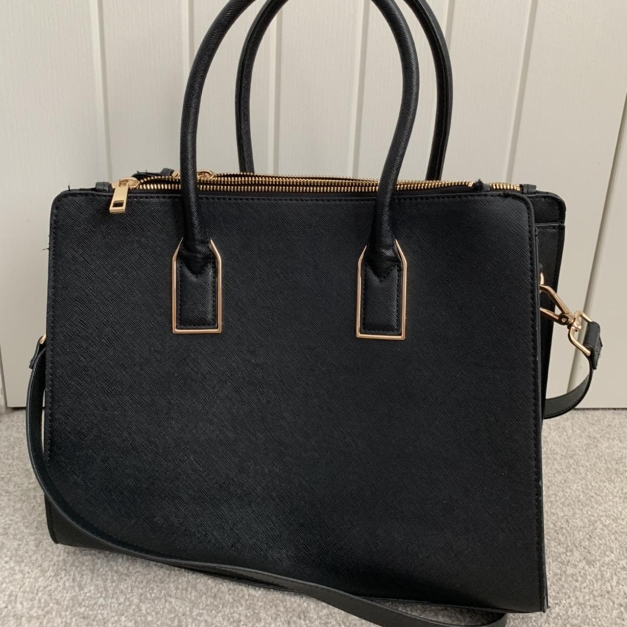 Black H&M handbag with long and short strap.... - Depop