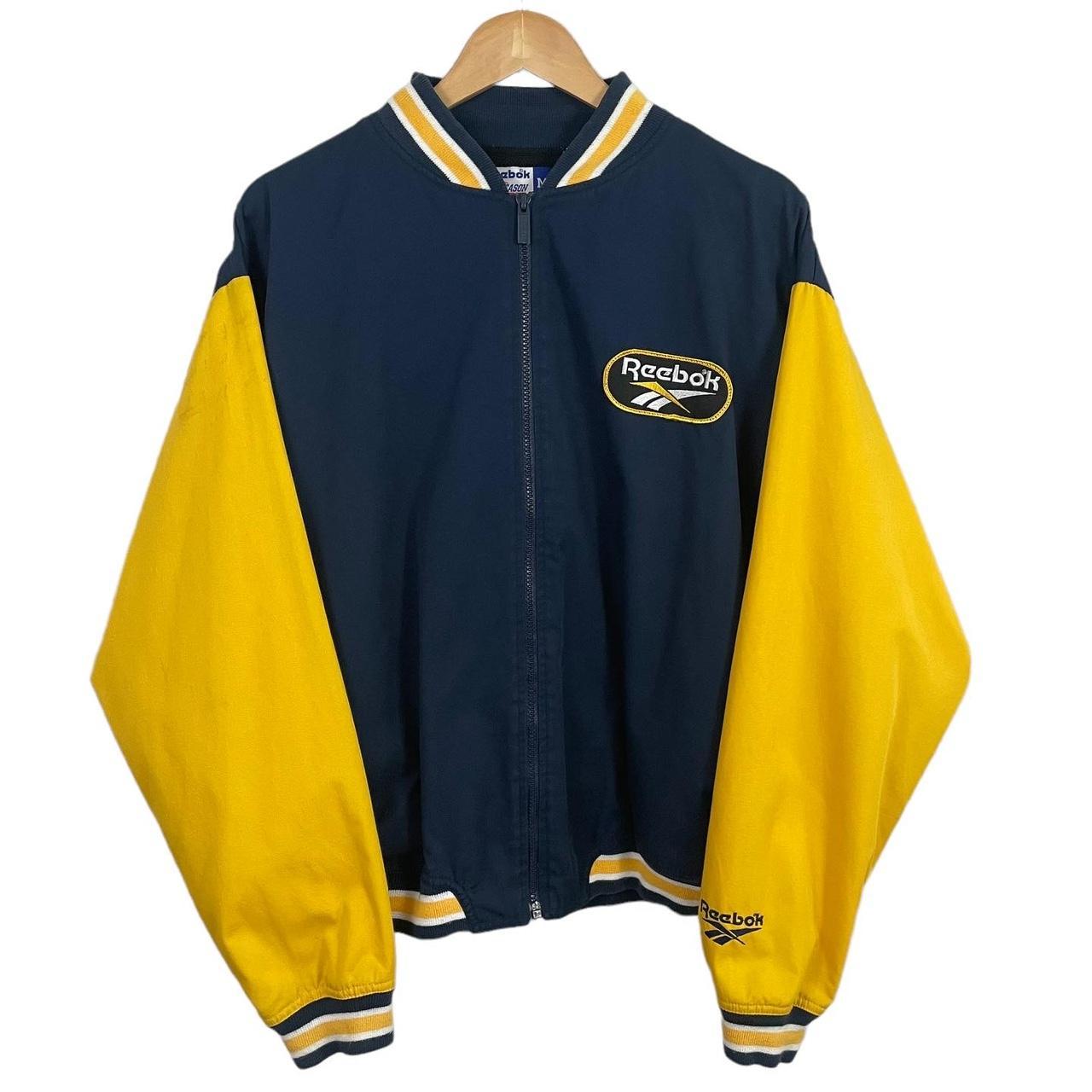 Reebok Men's Navy and Yellow Jacket | Depop