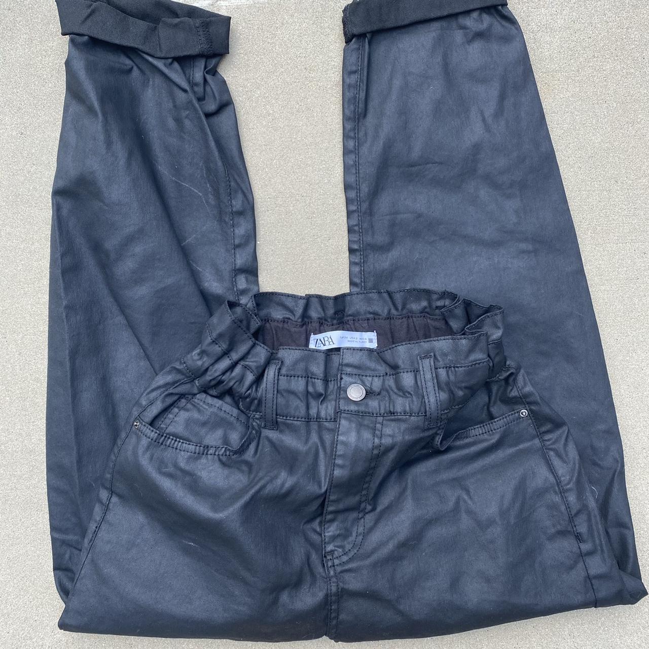 black zara ruffle jeans #zara - Depop