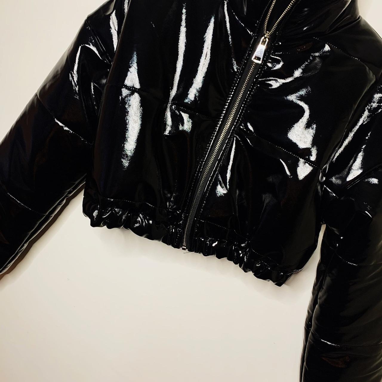 Vinyl crop puffer jacket. 🖤 - Depop