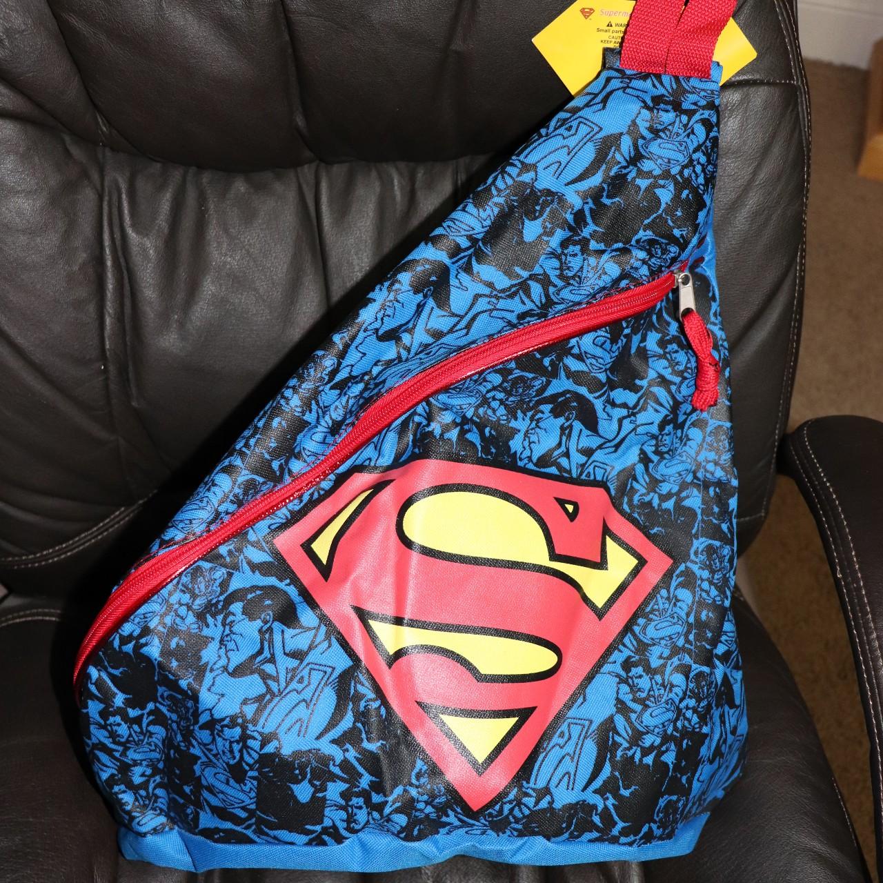 Unique-shaped DC Comic Superman backpack. Vintage... | Depop