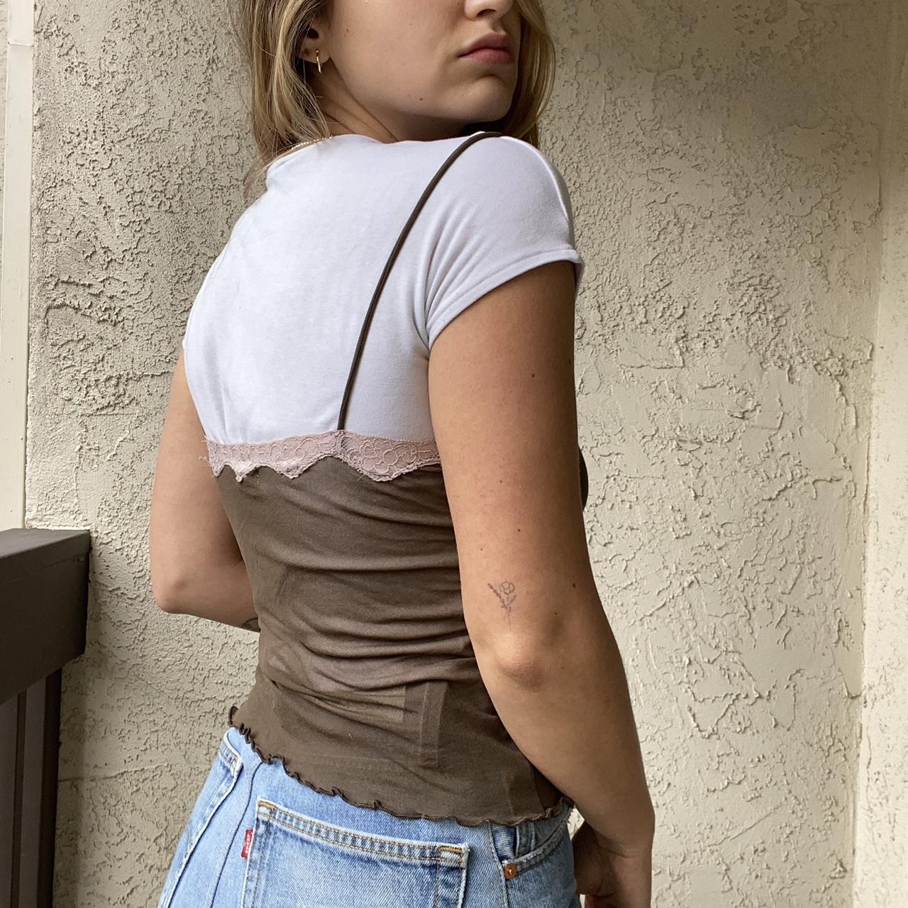 Y2K MESH CAMI 🤎 Early 2000s Old Navy Intimates mesh... - Depop