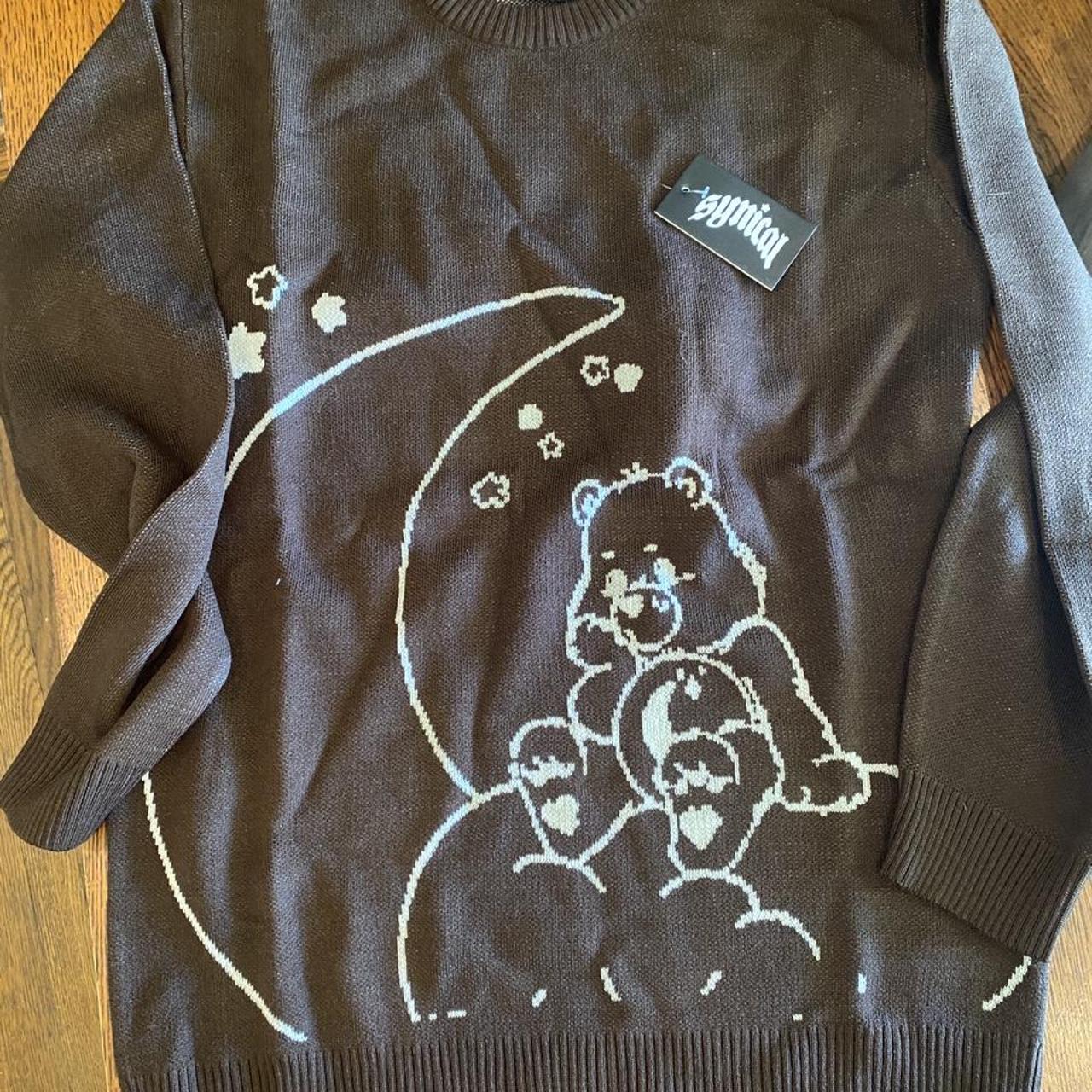 Synical global moon bear woven sweater 10/10... - Depop