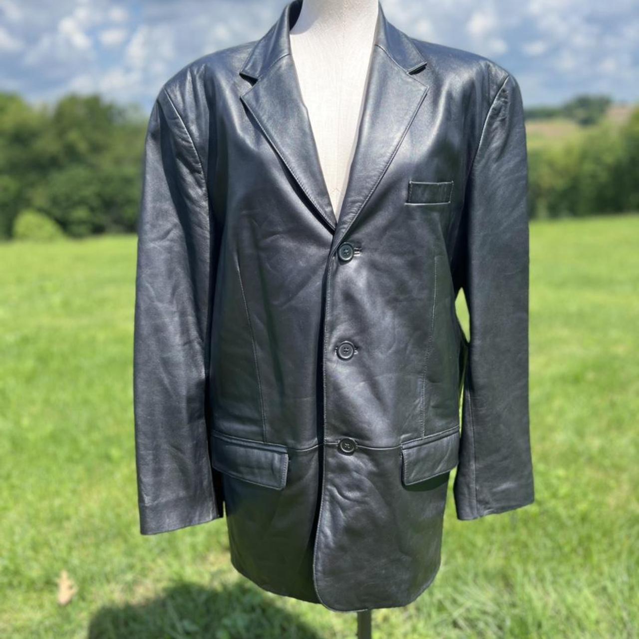 City Jones New York size 40R Men’s Leather Blazer.... - Depop