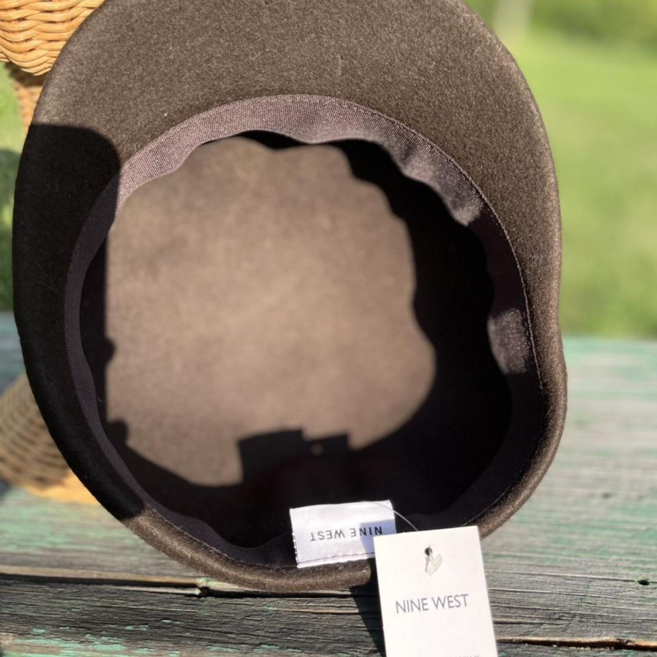 NEW WITH TAGS Nine West Brown 100% Wool Newsboy Cap.... - Depop