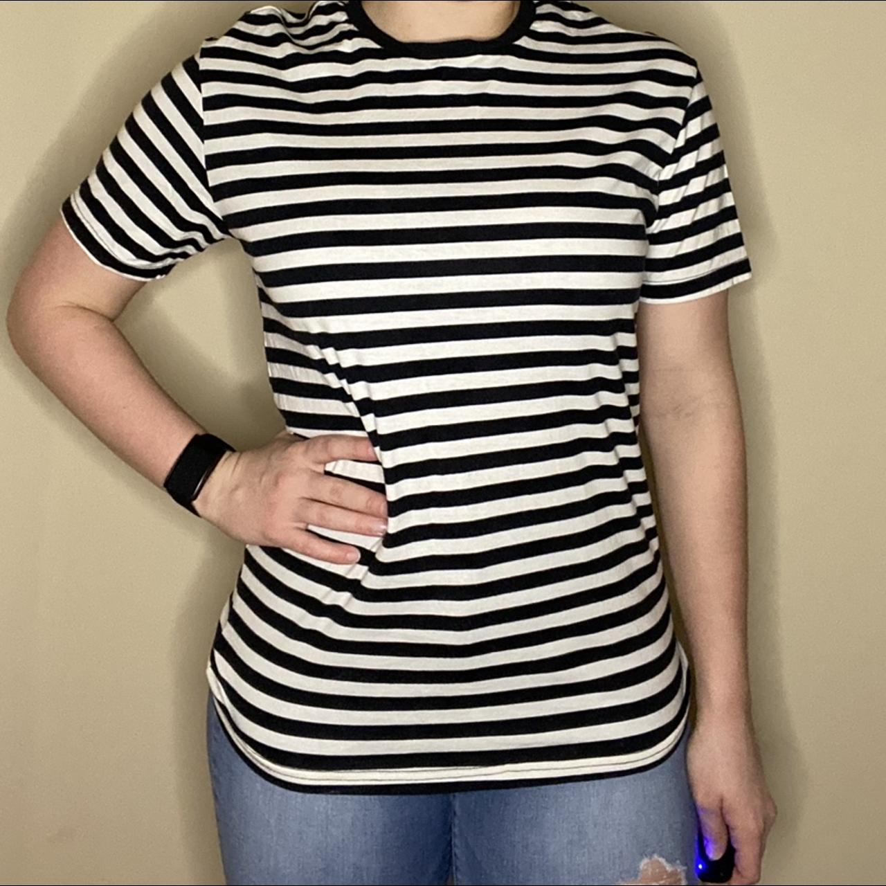 🖤 pacsun basic black & white striped tee 🖤 can be... - Depop