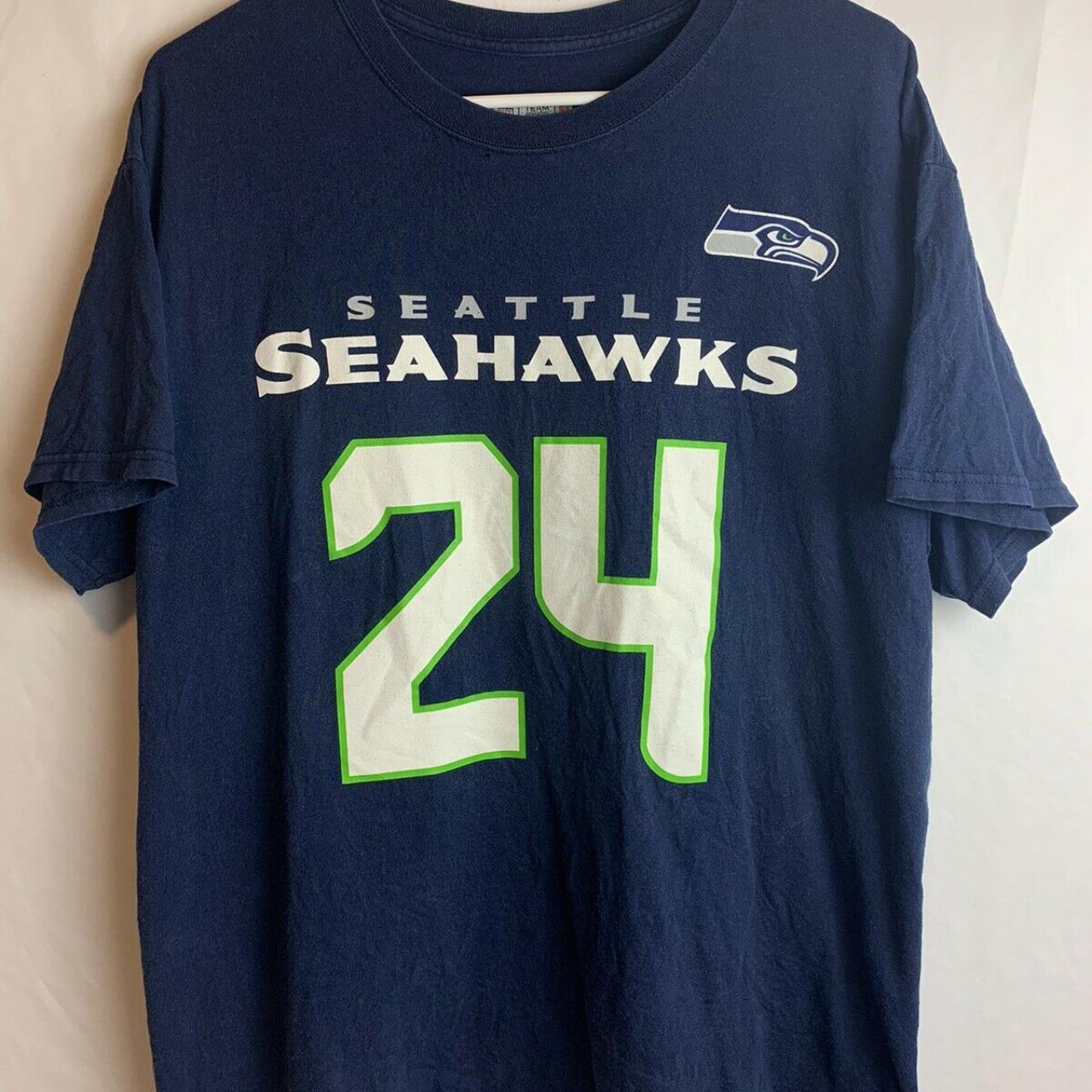 Seattle Seahawks Number 24 Marshawn Lynch T-Shirt... - Depop