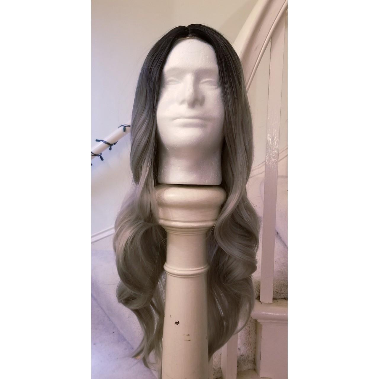♡Long Grey Black Ombre Anime Cosplay Wig ♡loose... - Depop