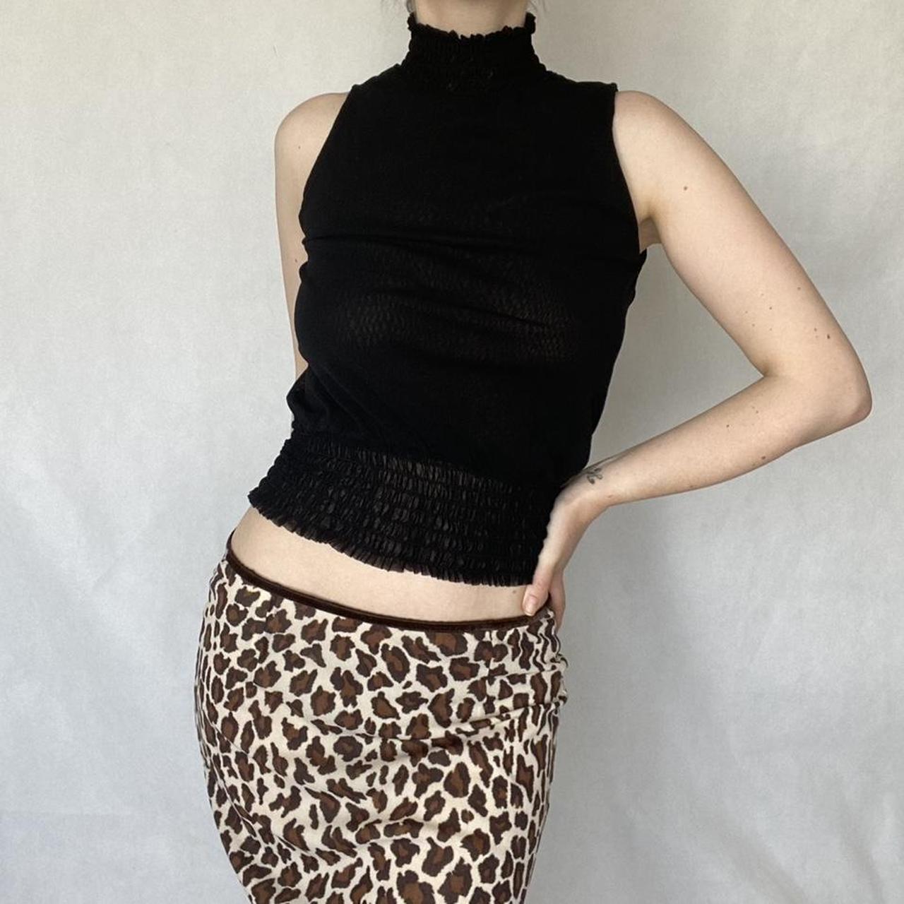 Vintage old label Topshop black micro mesh... - Depop
