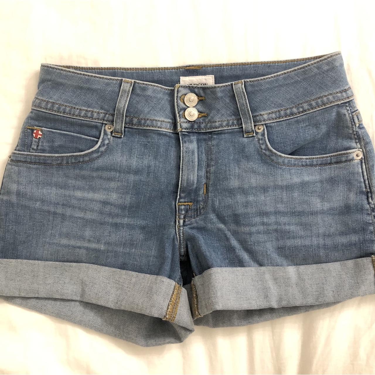 Mid-rise denim shorts Brand: Hudson Jeans Size:... - Depop