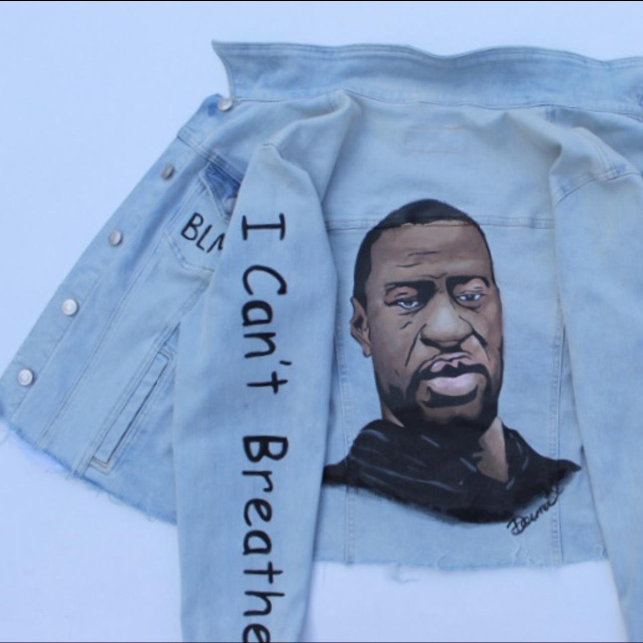 Hand-painted jean jacket Justice for George Floyd.... - Depop