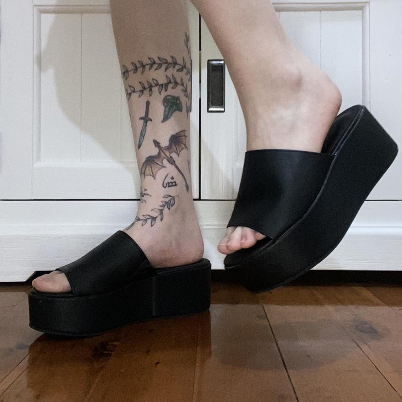 90s platform slides size 6 Only worn once! Marked... - Depop