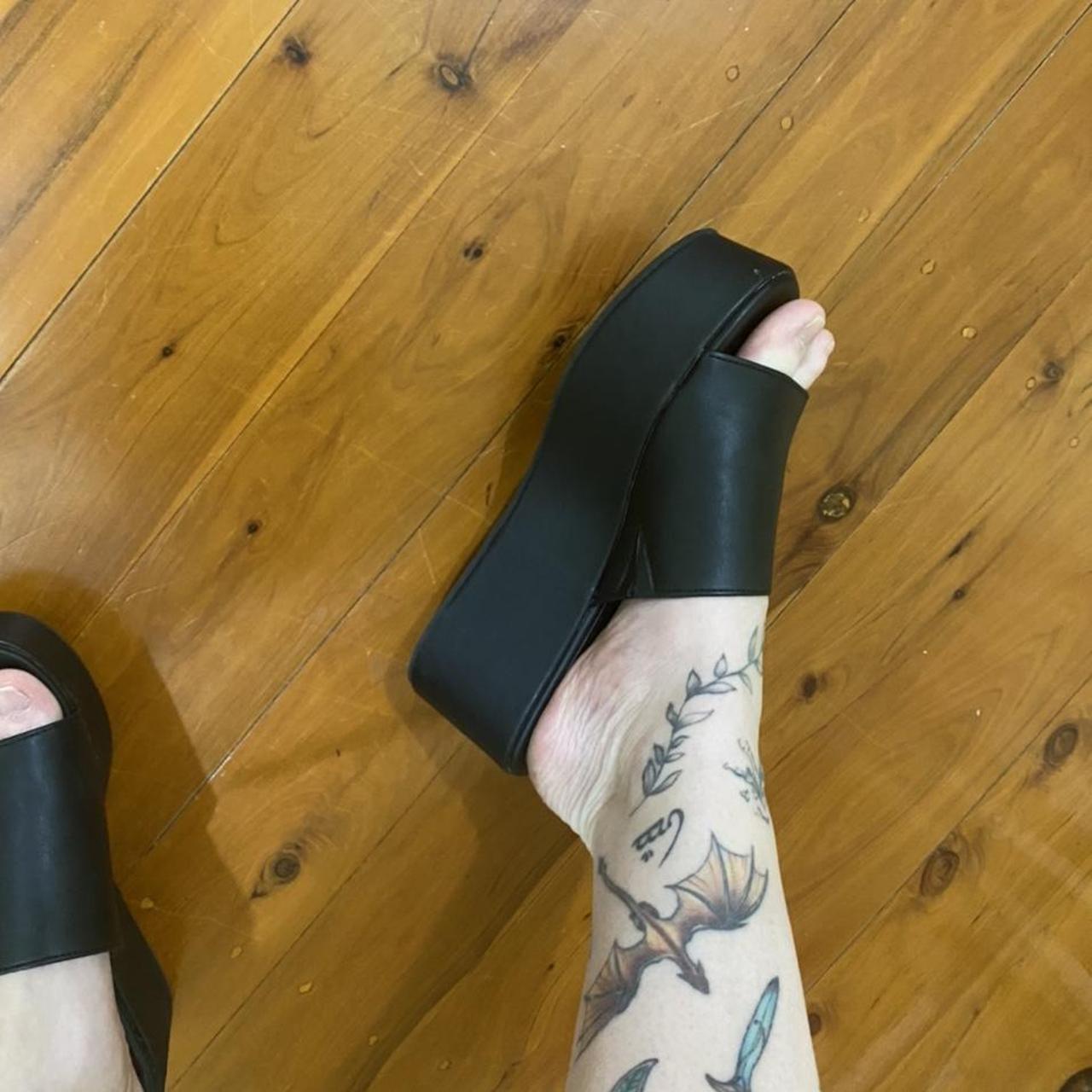 90s platform slides size 6 Only worn once! Marked... - Depop