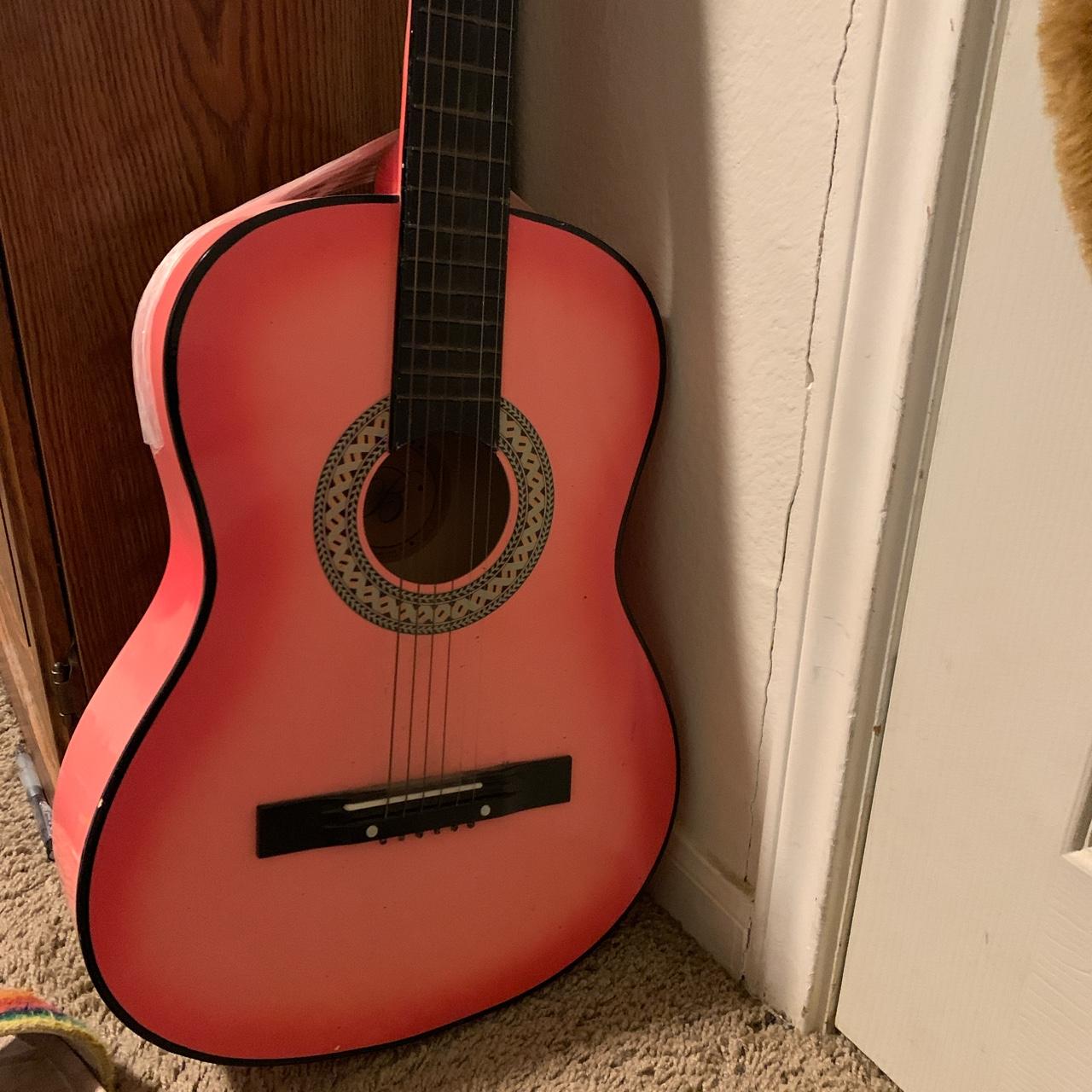 🎸 Super beat up pink guitar 🎸 There’s tape and... - Depop