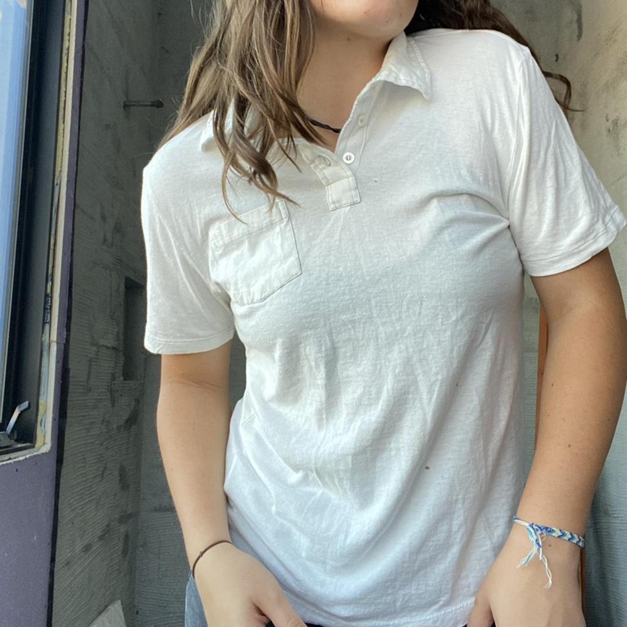 Women's White Polo-shirts | Depop