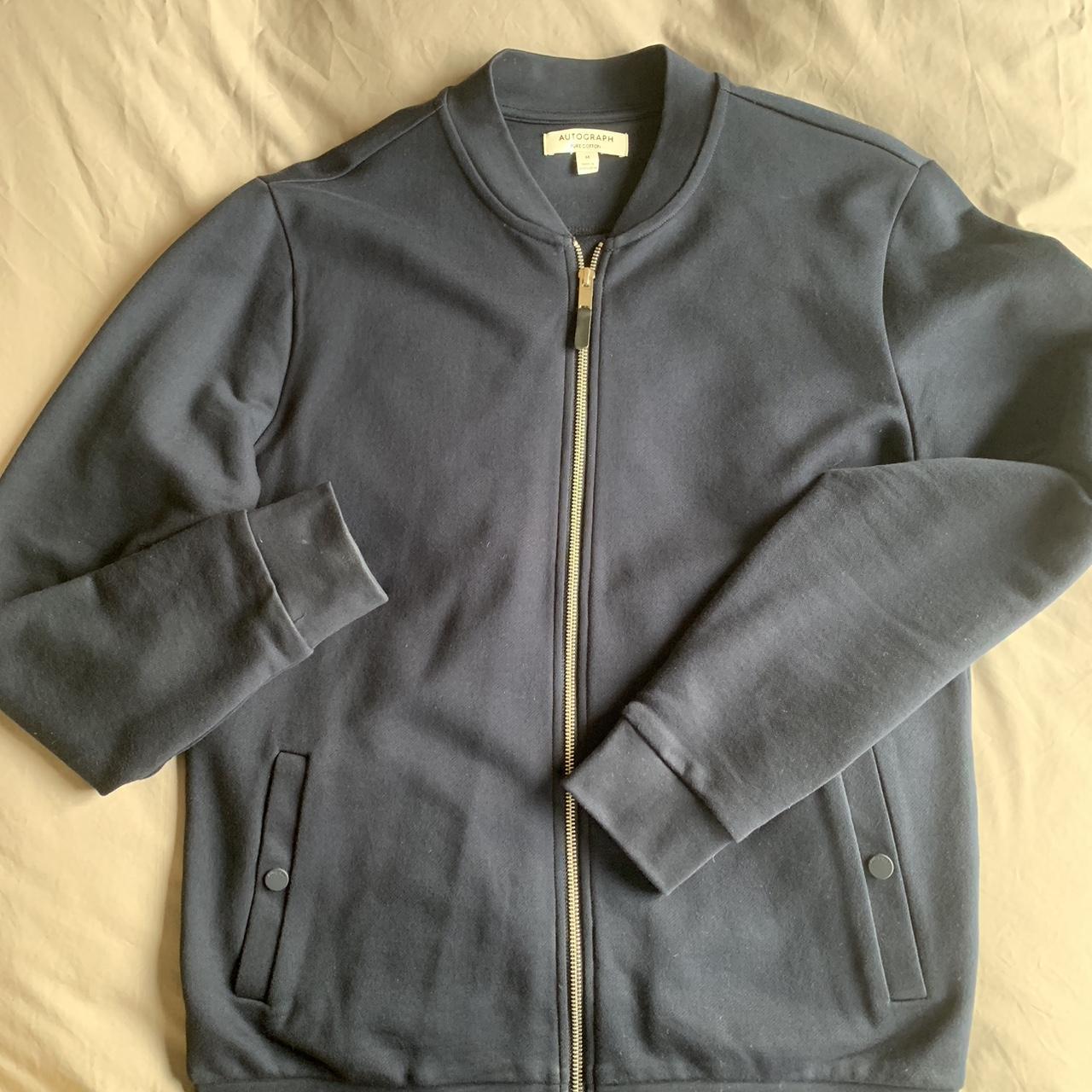 Autograph Men’s cotton bomber jacket with silver... - Depop