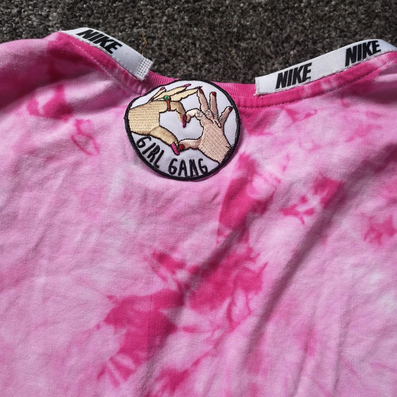 Nike NTC Training Club crop pink tie dye t shirt... - Depop