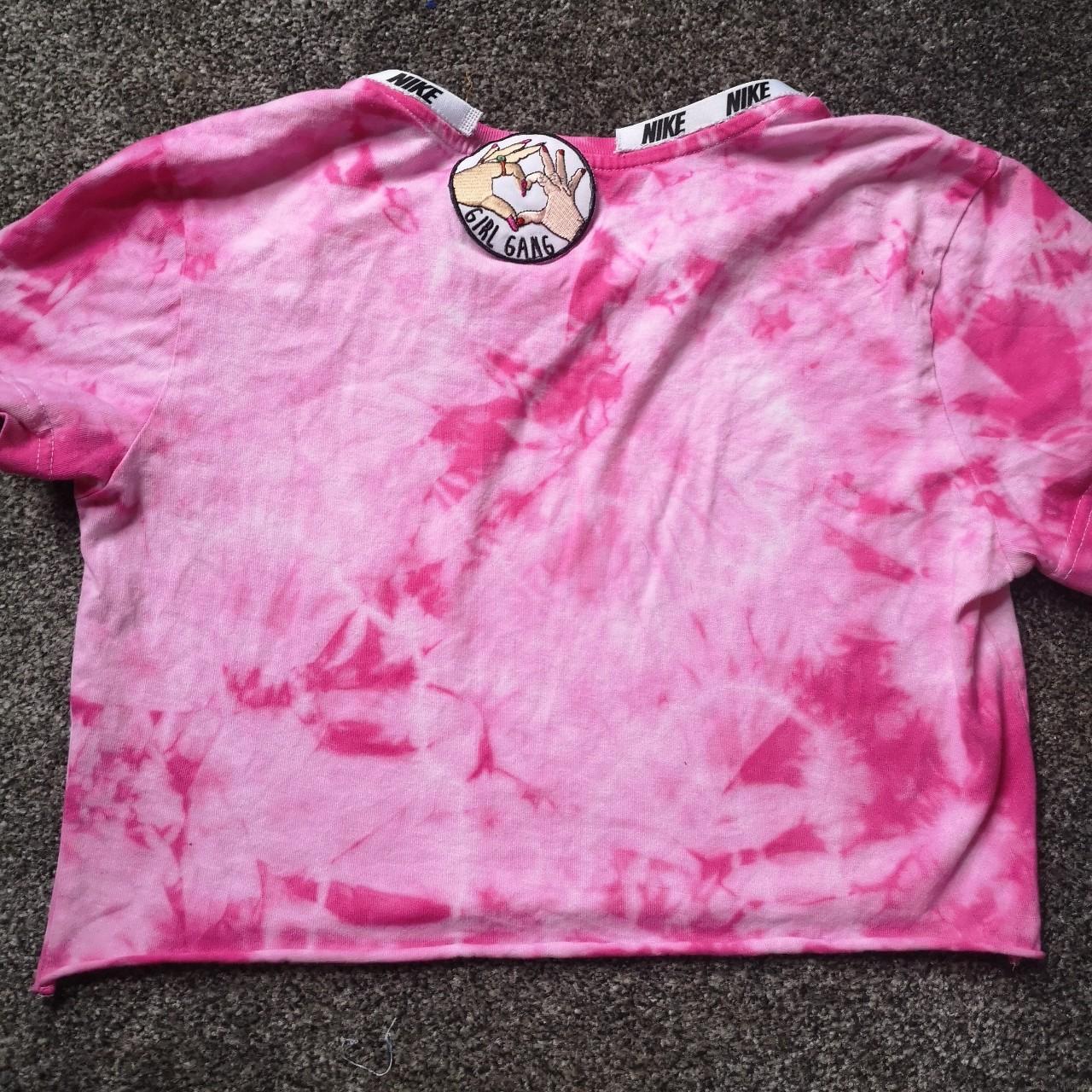 Nike NTC Training Club crop pink tie dye t shirt... - Depop