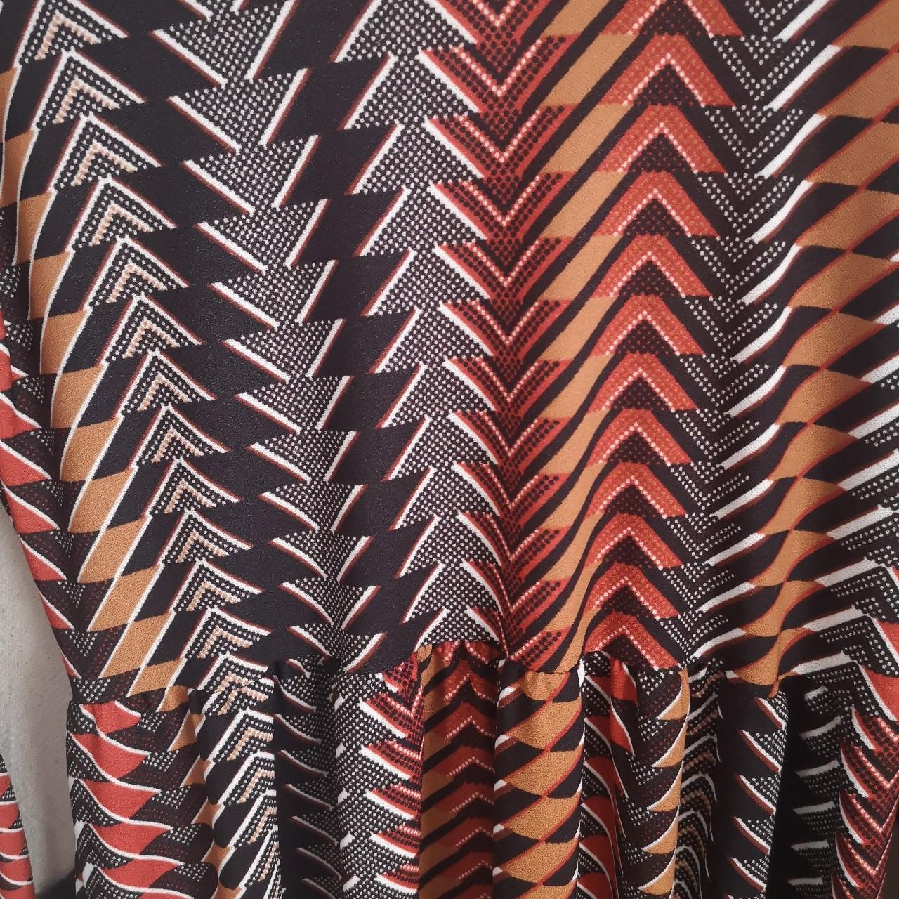 Boho chevron geometric brown multi pattern print... - Depop