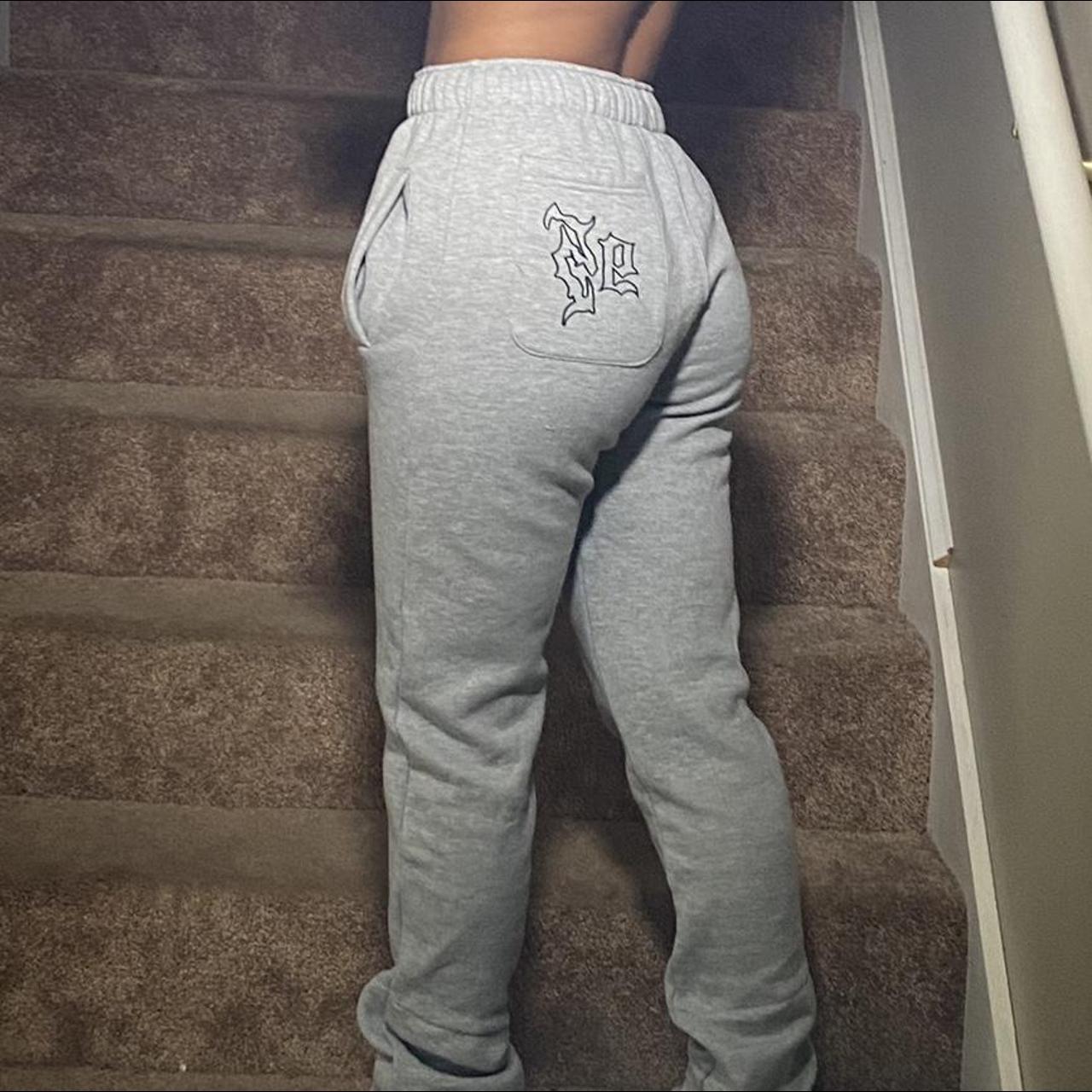 Stacked sweats Only worn once Stretch Thick Can be... - Depop