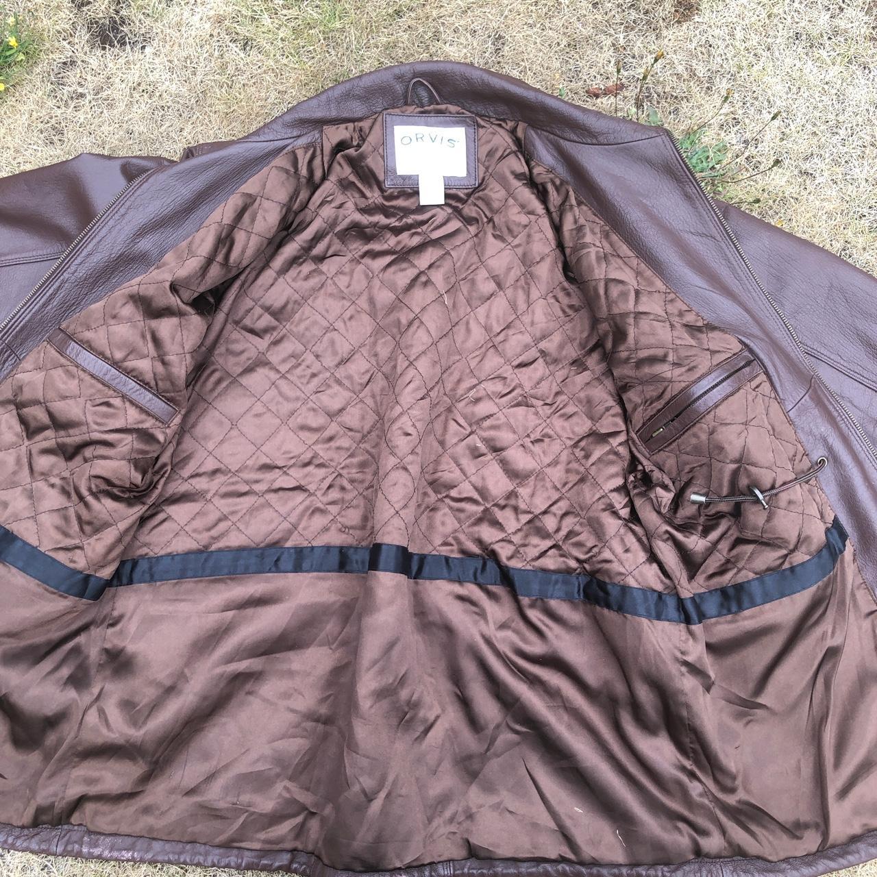 Vintage Orvis brown leather jacket Perfect... - Depop
