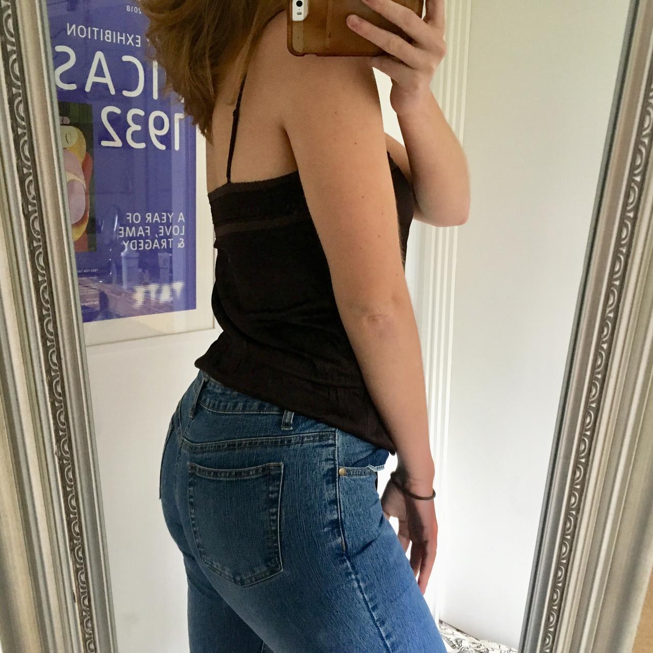 Chocolate brown real silk vintage 90s camisole... - Depop