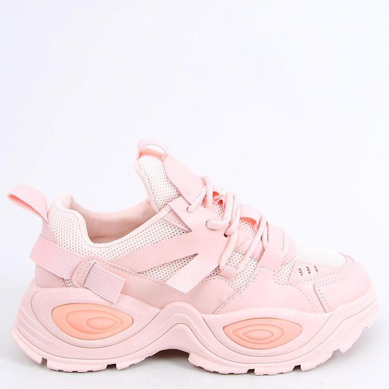 Pink chunky trainers pink streetwear trainers... - Depop