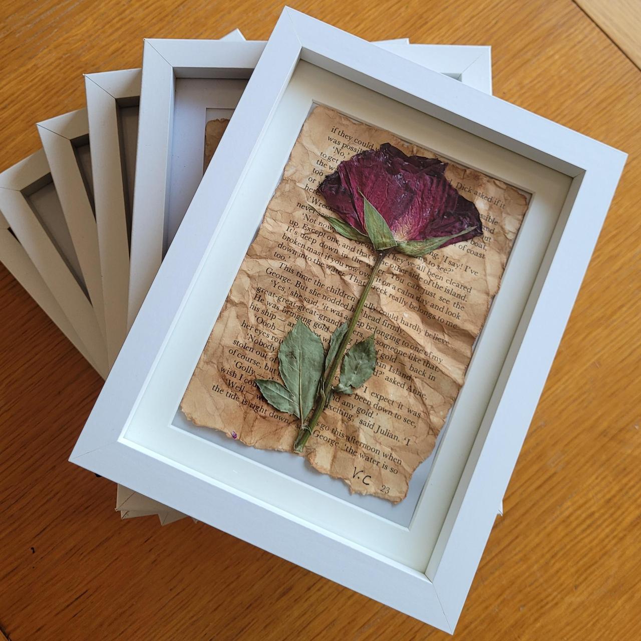 Six vintage inspired hand made pressed roses in a... - Depop