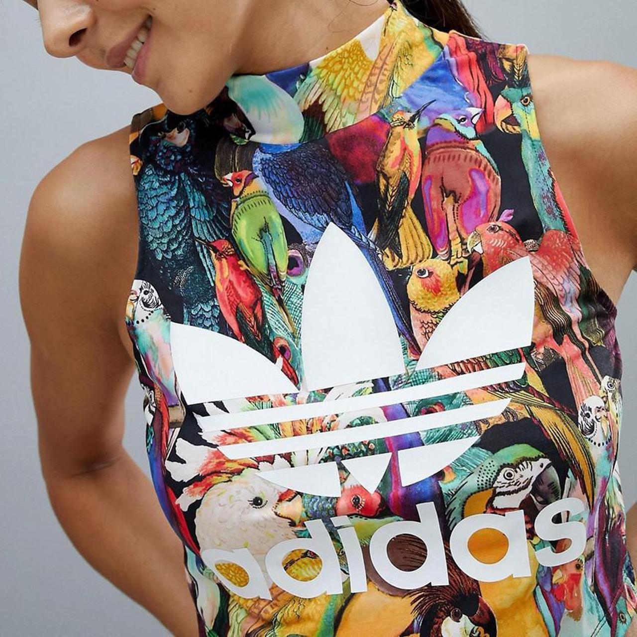 adidas originals passaredo high-neck tank crop... - Depop