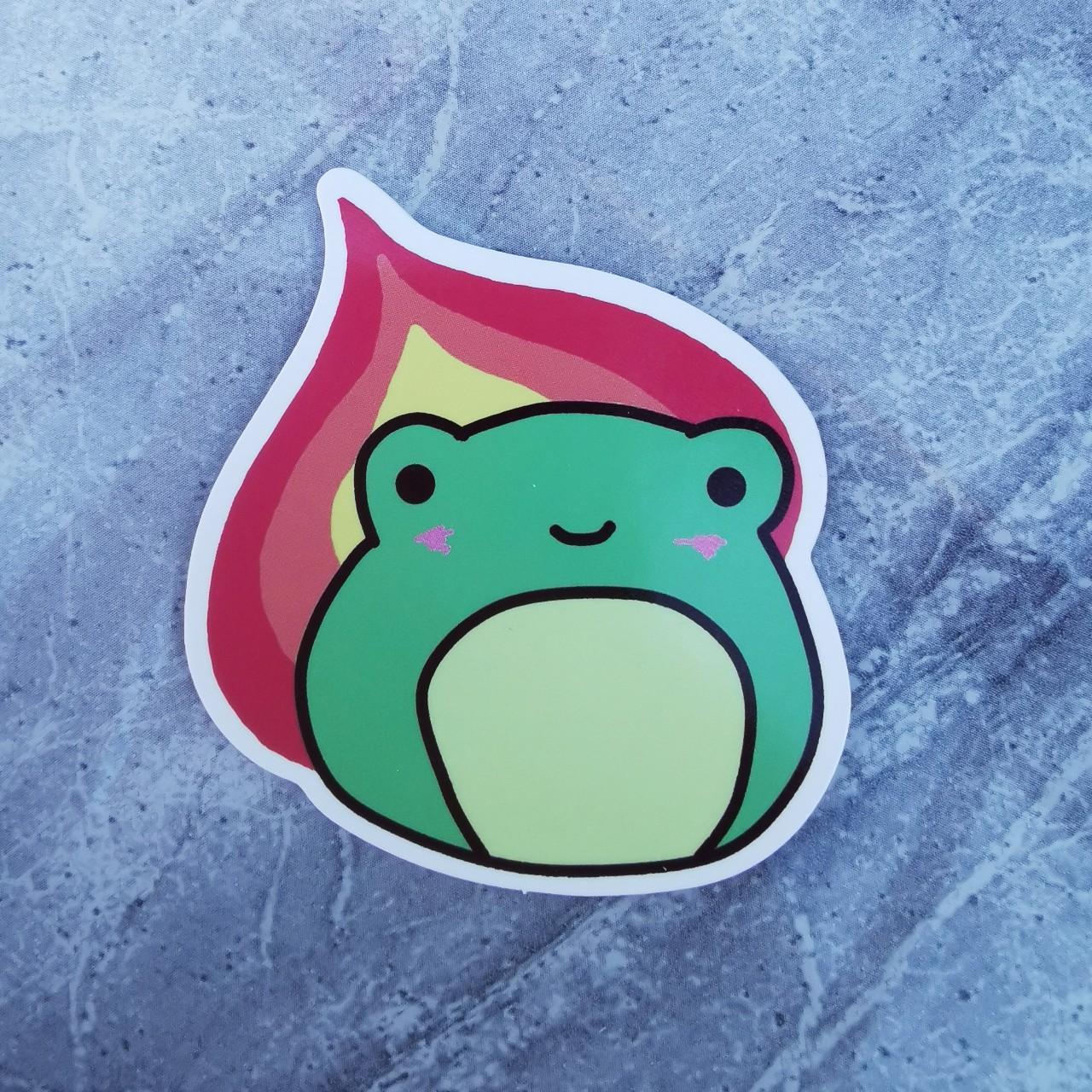🐸 Cute flame frog illustrated sticker 👑 These... - Depop