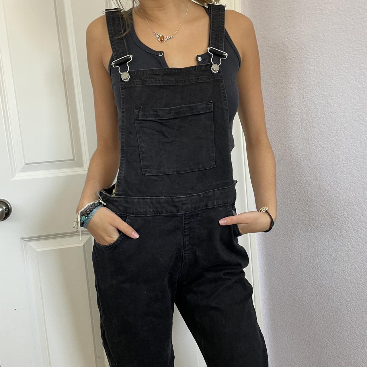 ROXY black denim overalls size XS perfect... - Depop