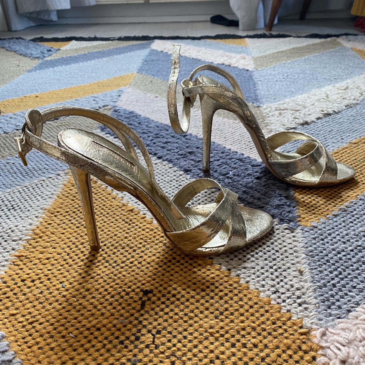 💫 Faux leather gold heels from Topshop 🌙 These... - Depop