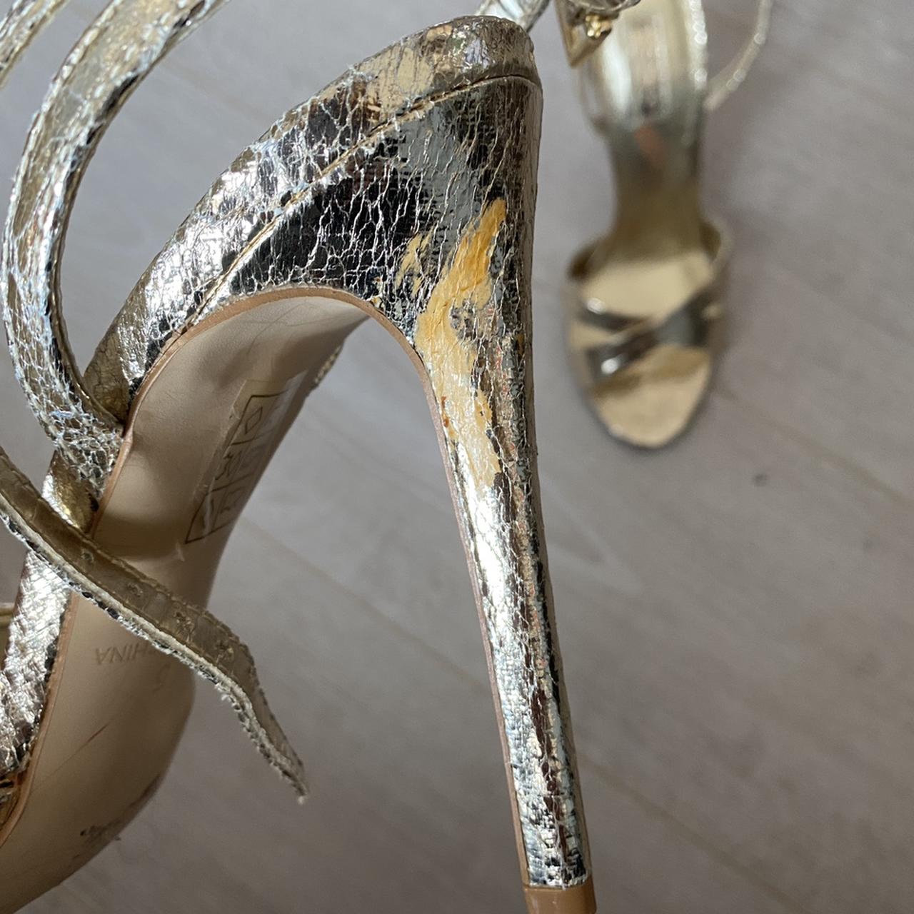 💫 Faux leather gold heels from Topshop 🌙 These... - Depop