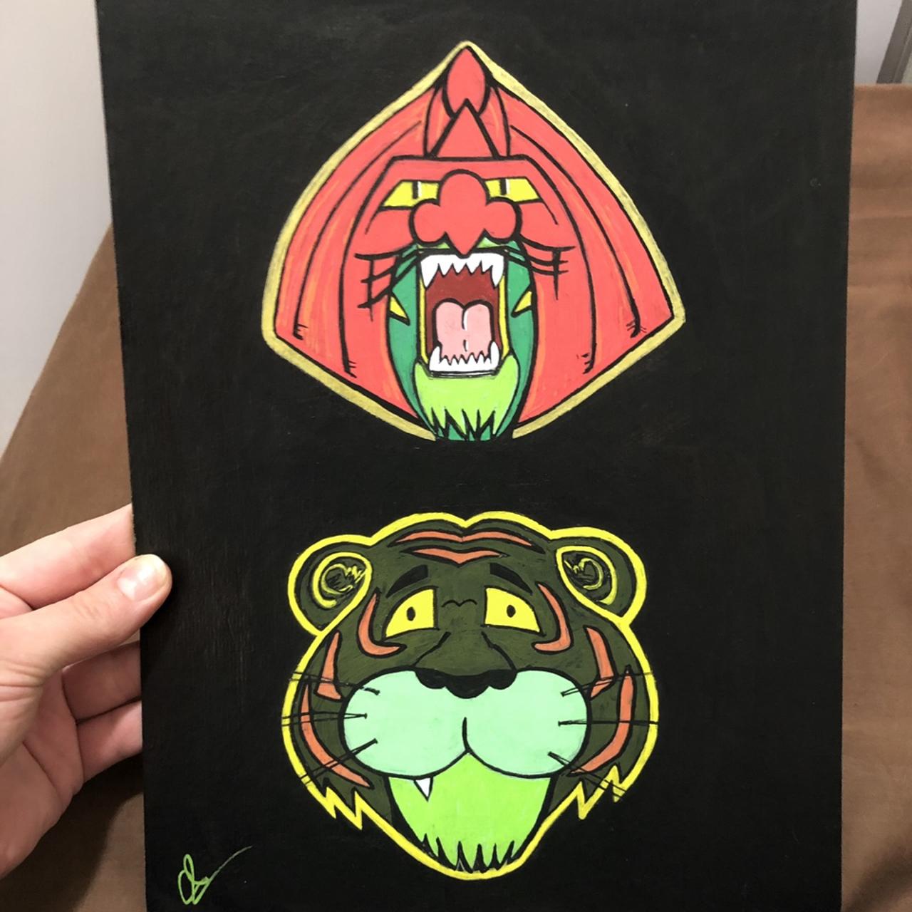 Hand painted Cringer aka Battle Cat on thick Card... - Depop