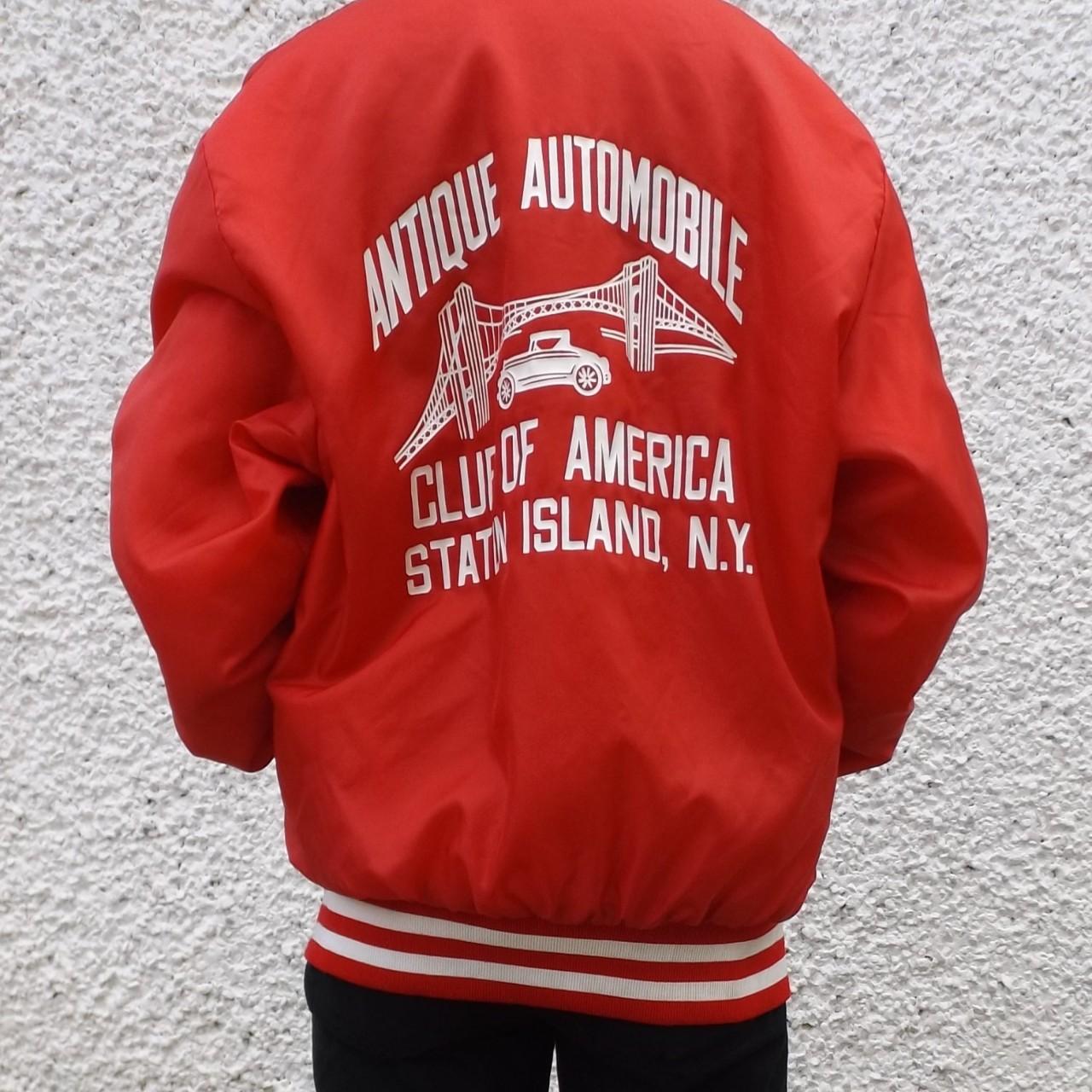 Vintage "Joey" red Baseball jacket. Small marks on... - Depop